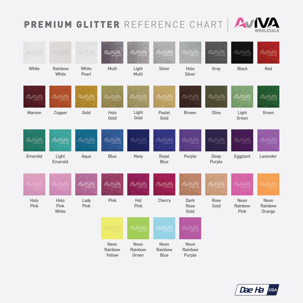 Ultra Flex Glitter Neon Colors 20” wide Heat TRANSFER Vinyl for T-Shir ...